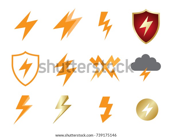 Lightning Icon Vector Set Stock Vector (Royalty Free) 739175146 ...
