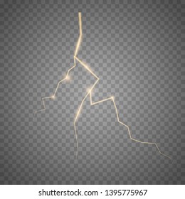 Gold Lightning Isolated On Transparent Background Stock Vector (Royalty ...