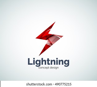 Lightning Logo Template Abstract Geometric Glossy Stock Vector (Royalty ...