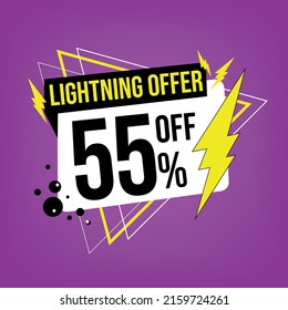 Lightning Offer 55 Off Fiftyfive Percent Stock Vector (Royalty Free ...