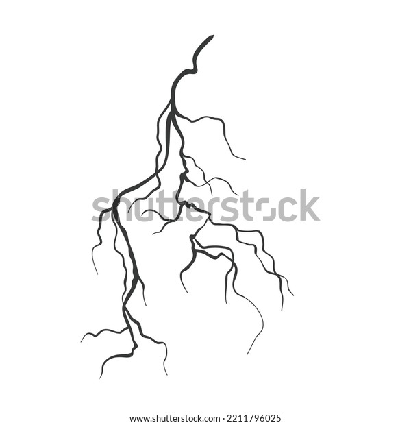 Lightning Outline Icon Electric Flash Power Stock Vector (Royalty Free ...