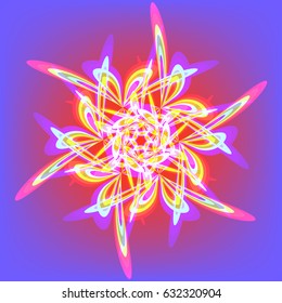 Lightning Psychedelic Sign On Glowing Background Stock Vector (Royalty ...