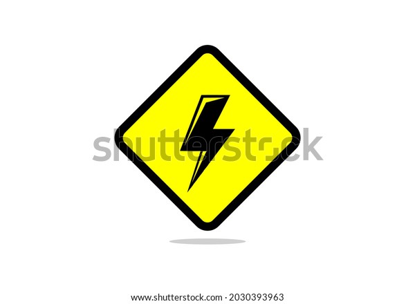 Lightning Sign Electrical Warning Caution Stock Vector (Royalty Free ...