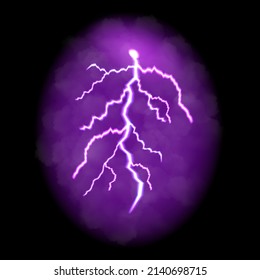 Lightning Strike Neon Light Smoke Effect Stock Vector (Royalty Free ...