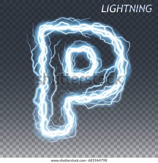 Lightning Thunder Bolt Electric Font Glow Stock Vector (Royalty Free ...