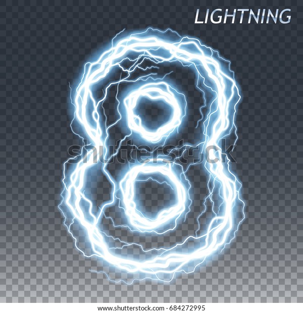 Lightning Thunder Bolt Electric Number Glow Stock Vector (Royalty Free ...