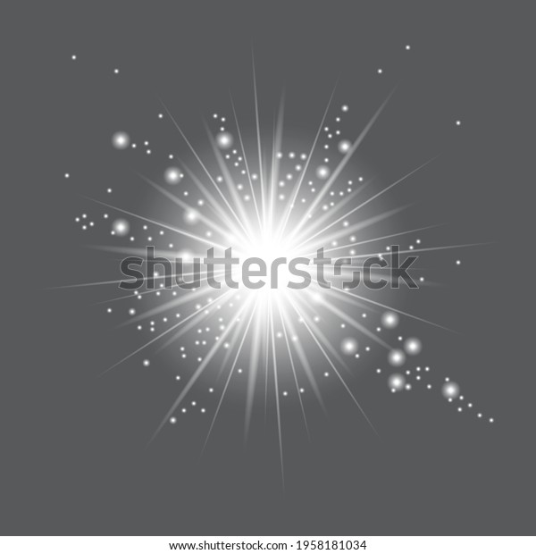 Lights Flash Gray Background Bright Star Stock Vector (Royalty Free ...