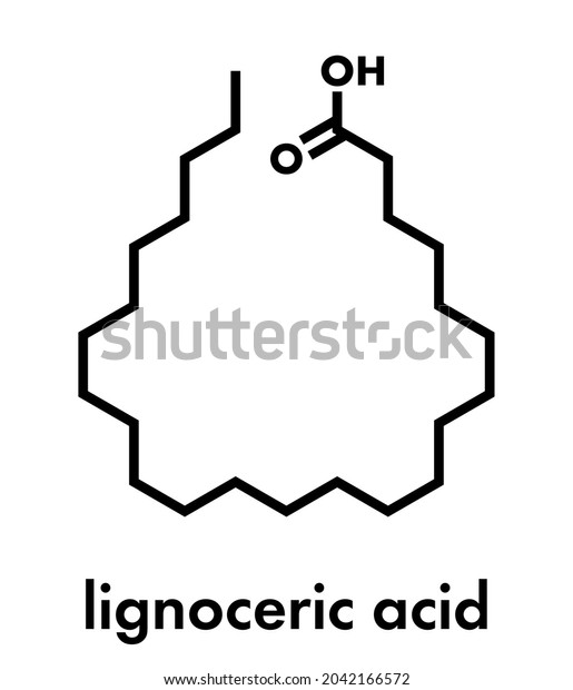 Lignoceric Tetracosanoic Acid Molecule Saturated Fatty Stock Vector ...