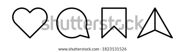 Como, comentar, compartir y guardar. Iconos: vector de stock (libre de ...