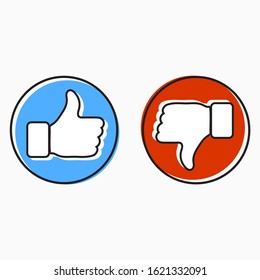 Like Dislike Icons Flat Style Vector Stock Vector (Royalty Free) 1386900986