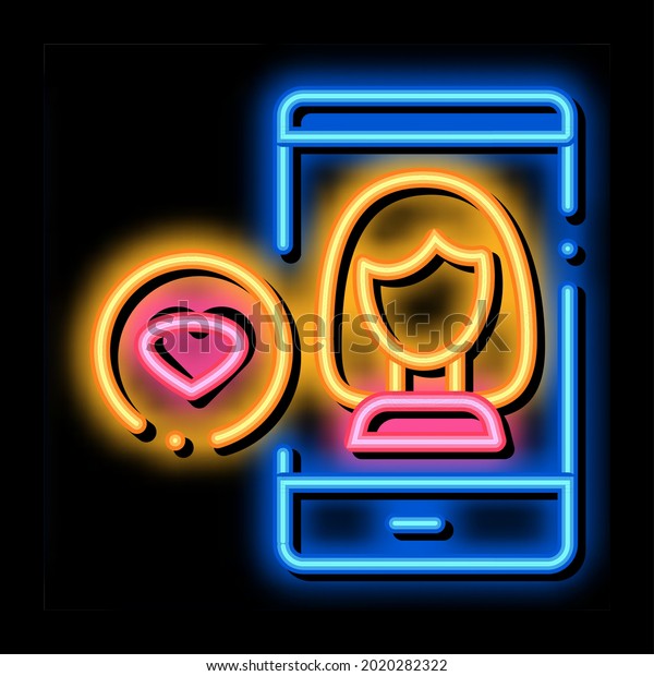 Like Female Avatar Neon Light Sign Stock Vector (Royalty Free ...