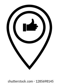 Like Finger Icon Map Pin Logo Stock Vector (Royalty Free) 1285698145 ...