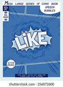 Like Poster Design Comic Style Lettering Stock Vector (Royalty Free ...