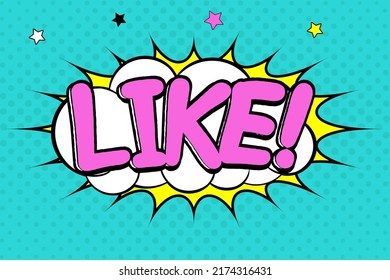 Like Poster Pop Art Comic Style Stock Vector (Royalty Free) 2174316431 ...