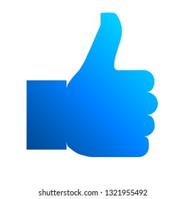 Vektor Stok Like Symbol Icon Blue Gradient Isolated (Tanpa Royalti ...