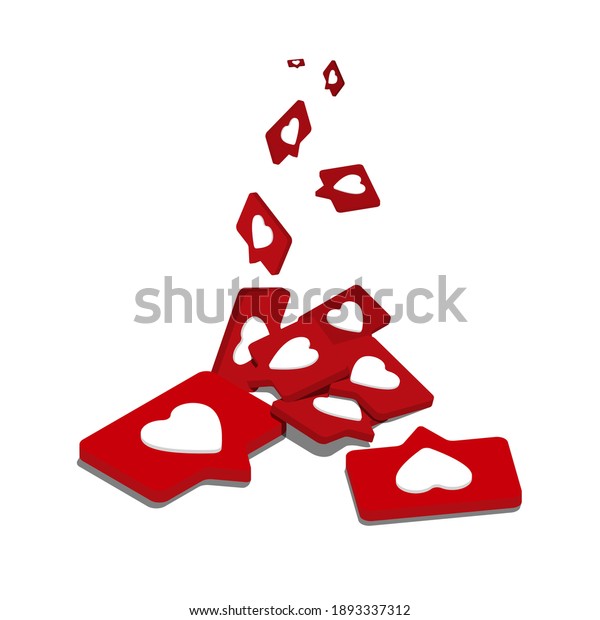 Likes Falling Sky Symbol Social Networks Stock Vector (Royalty Free ...