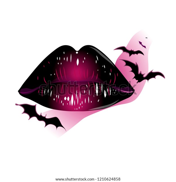 Lilac Bat Lips Stock Vector (Royalty Free) 1210624858 | Shutterstock