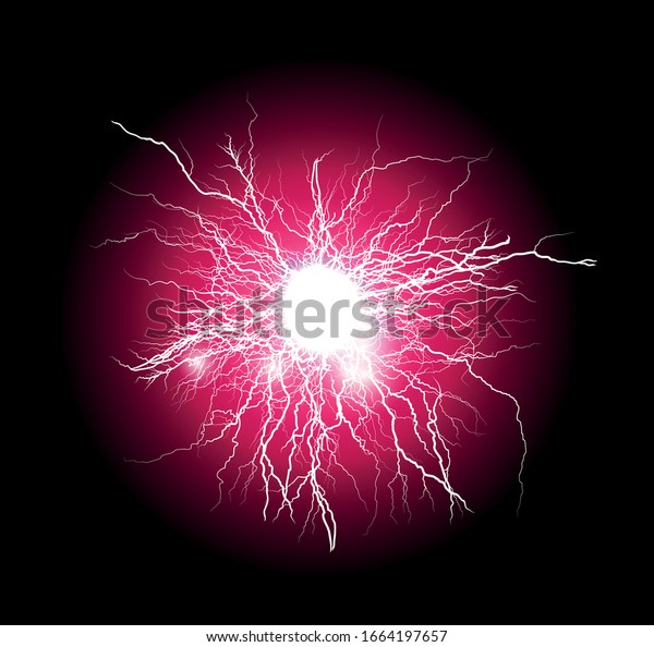 Lilac Electric Discharge Lightning Ball Stock Vector (Royalty Free ...