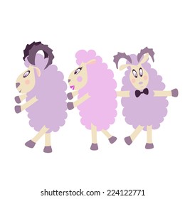 Lilac Pink Dancing Sheep Stock Vector (Royalty Free) 224122771 ...