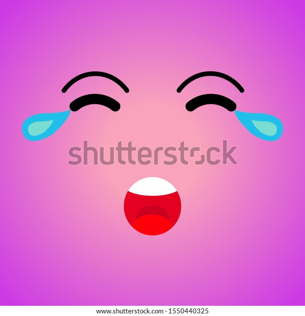 Lilac Square Emoji Crying Tear Flat Stock Vector (Royalty Free ...