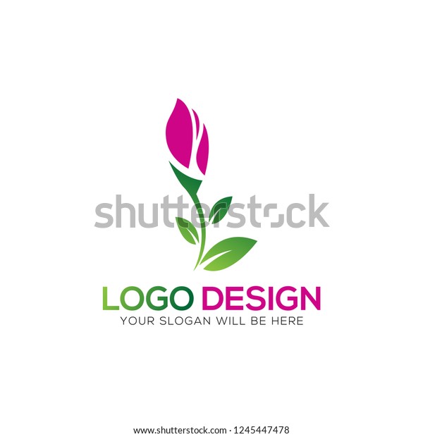 Lily Flower Logo Design Vector Illustration: เวกเตอร์สต็อก (ปลอดค่า ...