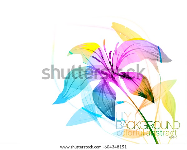 Lily Flowers Scene Vector Abstract Art Stock Vector (Royalty Free ...