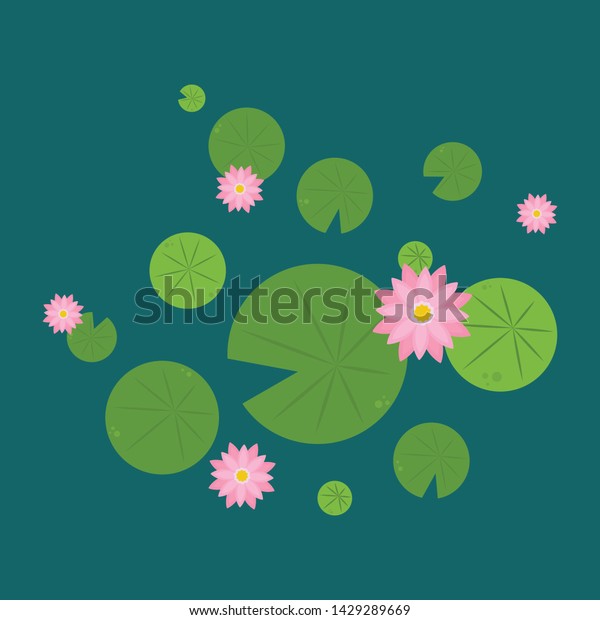 Lily Pad Lotus Vector Wallpaper Free Stock Vector (Royalty Free ...