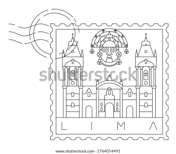 Lima Symbols Stamp Minimal Linear Vector Stock Vector (Royalty Free ...
