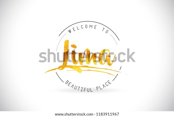 Lima Welcome Word Text Handwritten Font: เวกเตอร์สต็อก (ปลอดค่า ...