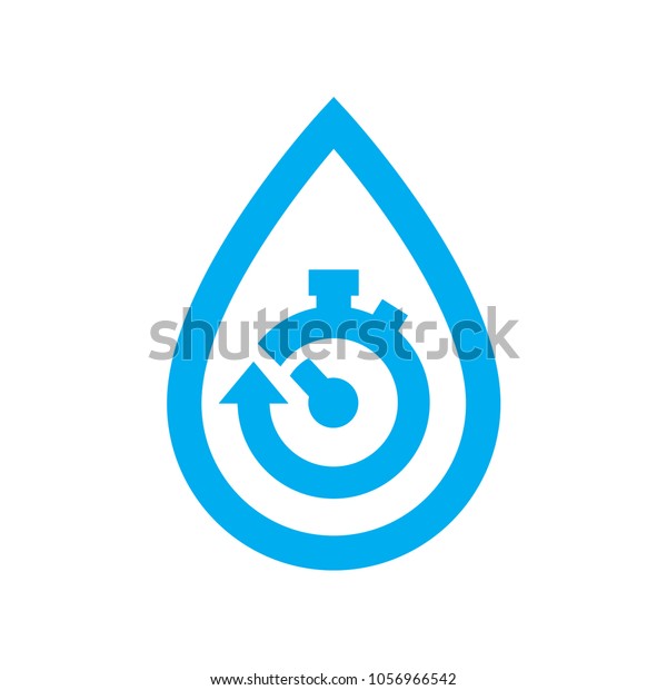 Limit Water Use Icon Blue Stopwatch Stock Vector (Royalty Free) 1056966542