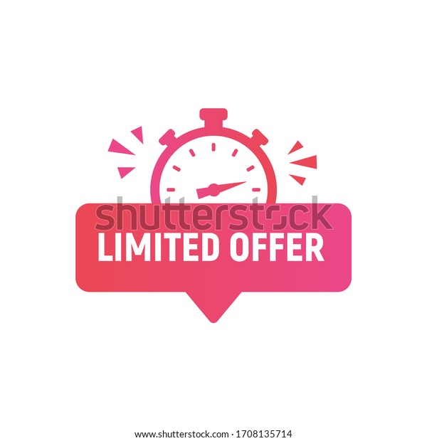 Limited Offer Logo Sticker Button Design Stok Vektör (Telifsiz) 1708135714