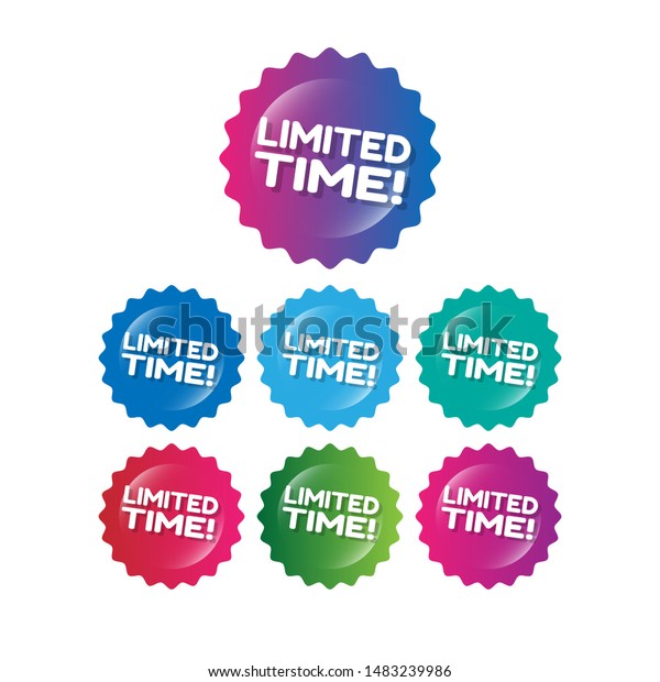 Limited Time Glossy Labels Tags Circle Stock Vector (Royalty Free ...