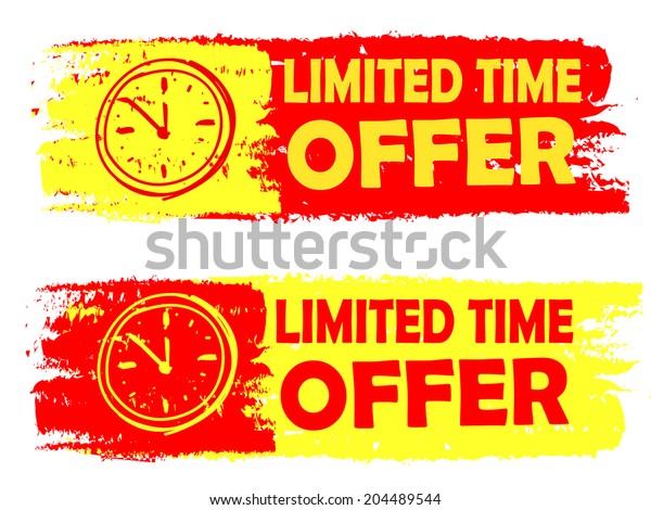 Limited Time Offer Clock Signs Banners Stock Vector (Royalty Free ...