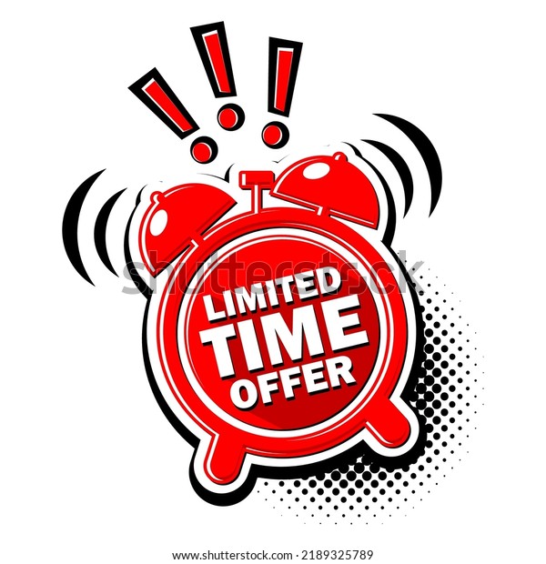Limited Time Offer Red Template Sticker Stock Vector (Royalty Free ...