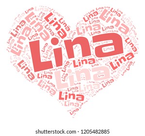 Lina Word Cloud Heart Shape Stock Vector (Royalty Free) 1205482885 ...