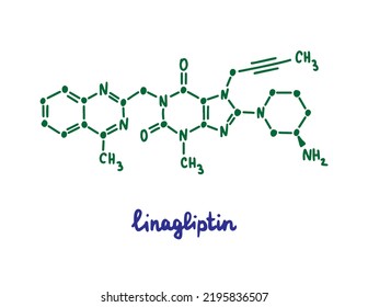 Linagliptin Hand Drawn Vector Formula Chemical Stock Vector (Royalty ...