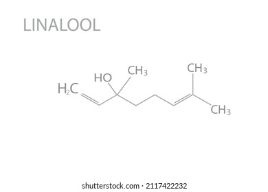 Linalool Chemical Molecular Skeletal Formula Vector Stock Vector ...