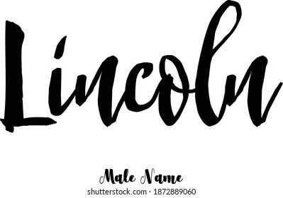 Lincolnmale Name Bold Cursive Calligraphy Typeface Stock Vector ...
