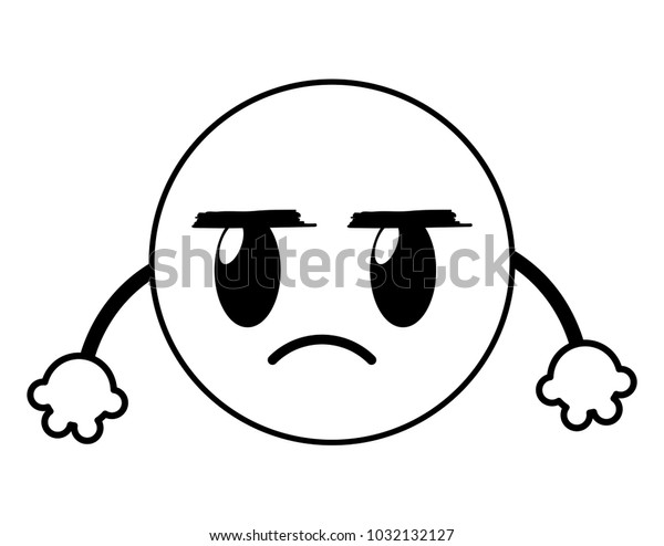 Line Annoying Emoji Face Expression Arms Stock Vector (Royalty Free ...