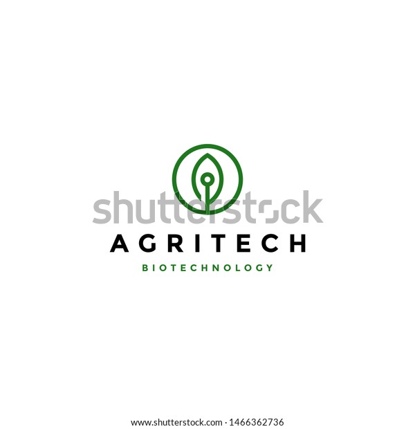 Line Art Agritech Logo Leaf Stock Vector (Royalty Free) 1466362736