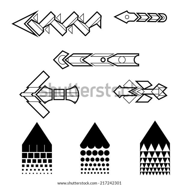 Line Art Arrows Set Stock Vector (Royalty Free) 217242301 | Shutterstock
