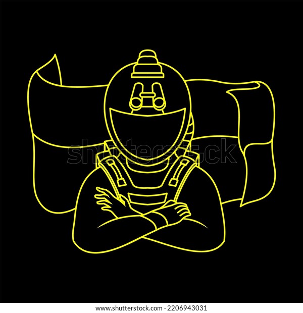 Line Art Astronaut Element Astronaut Suitable Stock Vector (Royalty ...
