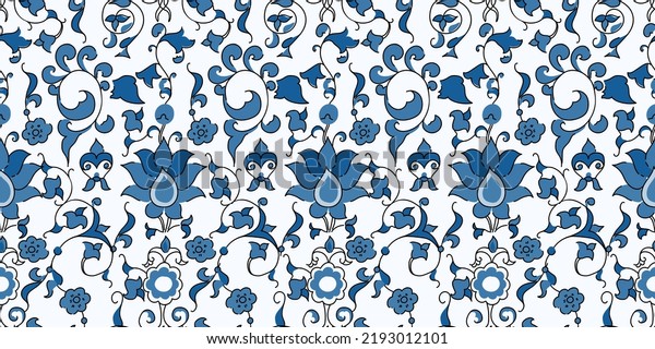 Line Art Blue Pattern Fabric Design Stock Vector (Royalty Free ...