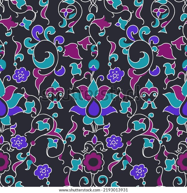 Line Art Blue Pattern Fabric Design Stock Vector (Royalty Free ...