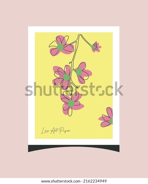 Line Art Card Design Template Stock Vector (Royalty Free) 2162234949 ...
