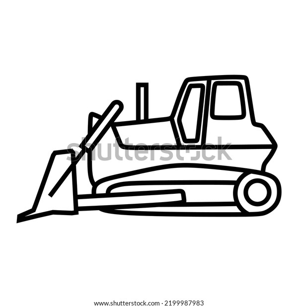 Line Art Chain Wheel Dozer Icon Stock Vector (Royalty Free) 2199987983 ...