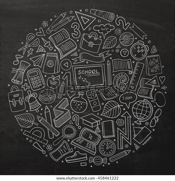 Line Art Chalkboard Vector Hand Drawn Stock Vector (Royalty Free ...