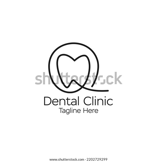 Line Art Circle Teeth Logo Modern Stock Vector (Royalty Free ...