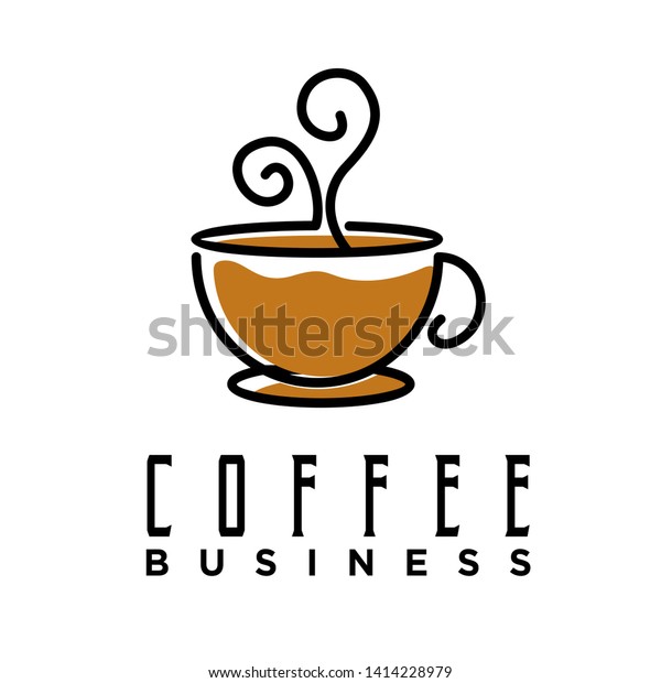 Line Art Coffee Cafe Logo Design Stock Vector (Royalty Free) 1414228979 ...