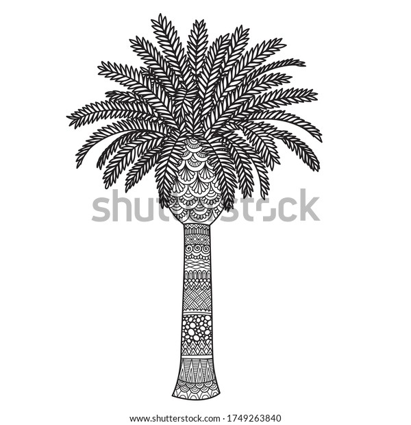 Line Art Design Palm Tree Design Stock Vector (Royalty Free) 1749263840 ...